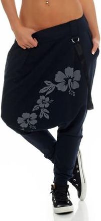 Malito more than fashion Malito Boyfriend Pantalon Bretelles Baggy Harem Aladdin 91085 Femme Taille Unique (Bleu fonc&eacute;)