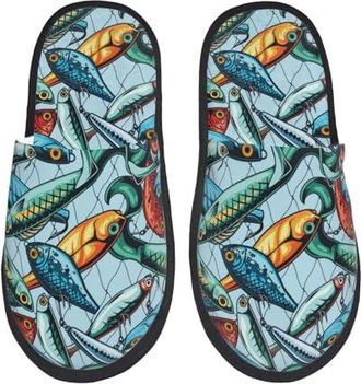 Generic Pantoufles En Coton App&acirc;ts De P&ecirc;che Color&eacute;s Cool Doux Slippers Lavables Chaussons Maison Pour H&ocirc;tel Homme Int&eacute;rieur M