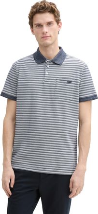 Tom Tailor T-Shirt mit Streifenmuster, Navy White Irregular Stripe, XXL