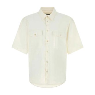 Dsquared2 Leinen Kurzarmhemd - - Shirts - Herren - Wei&szlig; - XL