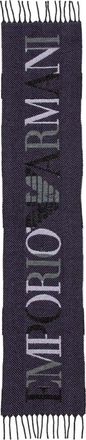 Emporio Armani Schal mit Intarsien-Logo - Grau