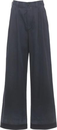 Maison Margiela Femme, Pantalons, Bleu, Taille: 38 FR Pantalon &agrave; jambes larges