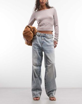 True Religion Bailey - Jean bouffant - Indigo d&eacute;lav&eacute; clair-Gris