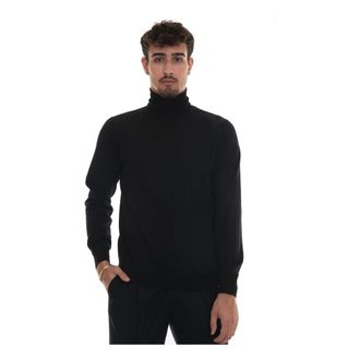 Hindustrie Merinowolle V-Ausschnitt Slim Fit Pullover - - Knitwear - Herren - Schwarzk - 4XL