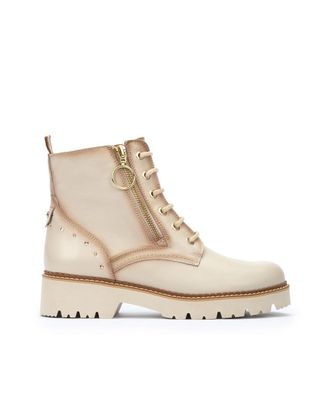 Pikolinos Flache Stiefeletten in Leder Vicar für Frauen Farbe MARFIL