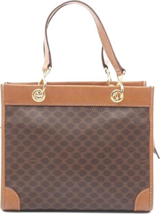 Celine 2000s Tote Bag mit Macadam-Muster - Braun