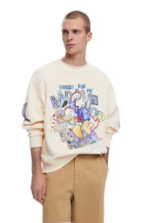 Desigual Herren 25SMSK07 Sweatshirt, White, XL