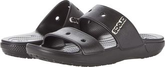 Crocs Classic Sandal, Unisex-Erwachsene Sandalen mit zwei Riemen, Slip-On-Slider, Schwarz, Größe 46-47