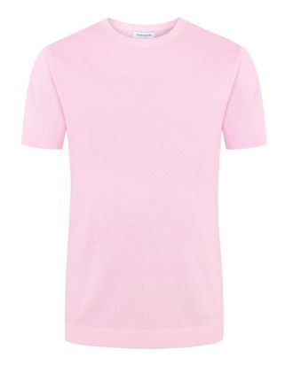 Tom Rusborg Leichtes Strick-T-Shirt mit frontseitiger Reiskornstruktur in