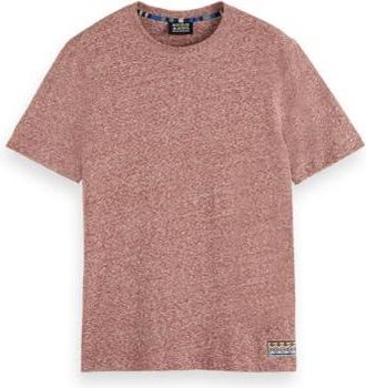 Scotch & Soda Mens Regular Fit Melange T-Shirt, Wine 0640, XL