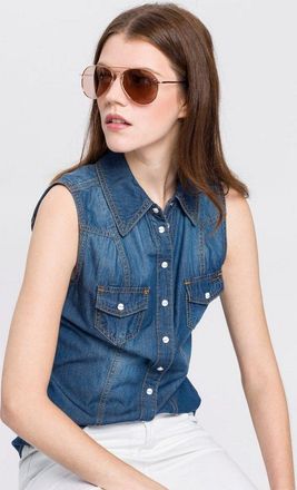 Arizona Jeansbluse mit Knöpfen in Perlmuttoptik