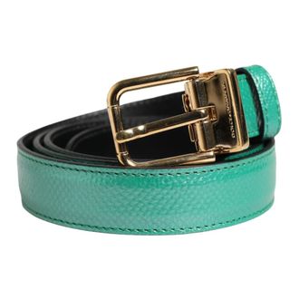 Dolce & Gabbana Klassischer Lederg&uuml;rtel mit Metallschnalle - - Accessories - Herren - Gr&uuml;n - ONE SIZE