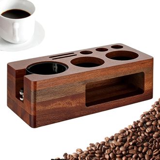 Generic Tamperstation 51-58mm, Espresso Tamping Station, Multifunktionales Rutschfestes Espresso Zubeh&ouml;r aus Holz f&uuml;r Baristas, Familie, Bar