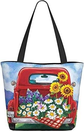 AOOEDM Jolies fleurs sac &agrave; provisions pour femme 33 x 27,9 x 17,8 cm. Le cadeau parfait pour la Saint-Valentin. Cest de la Saint-Valentin pour maman, fille, 