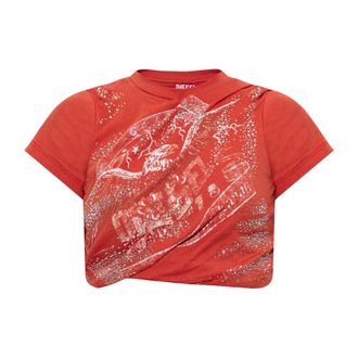 Diesel T-Wincy Crop Top - - Tops - Damen - Rot - M