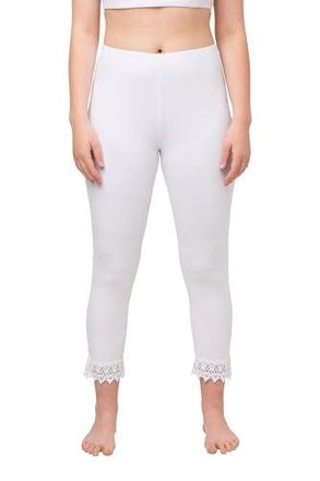 Ulla Popken Pantalon pour Femme, Blanc Neige, 45W X 32L