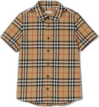 Burberry Chemise en coton &agrave; motif Vintage Check - Homme - Chemises - Beige - Taille: 7XL