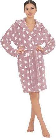 Brandsseller Peignoir pour femme avec &eacute;toiles - dans les tailles : S/M Couleurs : Rose/blanc. - - Medium