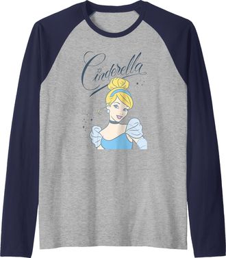 Disney Cinderella Headshot With Fancy Script Raglan