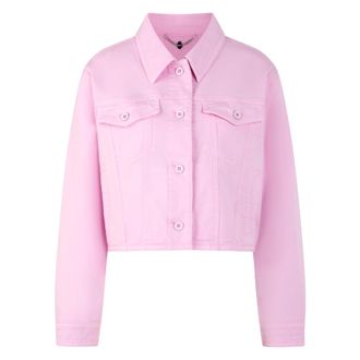 Marc Cain Femme, Vestes, Rose, Taille: 40 FR Kurze Jeansjacke aus Baumwollstretch