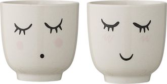 Bloomingville kleine Becher Smilla, weiß, Keramik, 2er Set 21107213