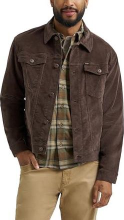 Wrangler Mens Corduroy Trucker Jacket Veste, Marron Chocolat, L Homme