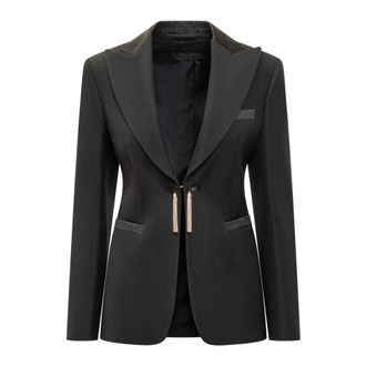Max Mara Femme, Vestes, Noir, Taille: 40 FR Blazer Col en V