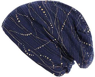 Generic Casquette de baseball pour homme Bleu R&eacute;tro Wrap Head Hat Solide Turban Femmes Casquette Musulmane Perle Chapeau Baseball Casquettes S&egrave;che-linge, Mari