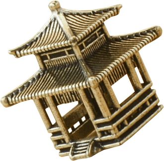 Lurrose CORHAD Vintage Messing Miniatur Pavillon Figurine Elegante Chinesische Garten Deko Vielseitiges Desktop Ornament f&uuml;r Wohnzimmer B&uuml;ro und Sammlerst&uuml;ck 