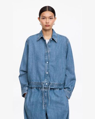 Arket Jeansbluse Mit Kordelzug -Blau