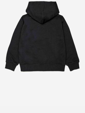 Diesel Boys Cotton Hoodie With Logo - Black Cotton; Rib: Hoods & Sweatshirts