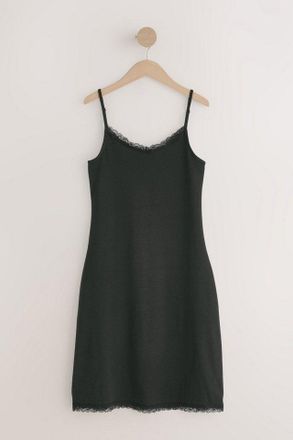 Next Unterkleid Baumwollunterkleid mit Spitzenkante, Regular (2-tlg)