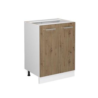 Vicco Meuble Bas de Cuisine R-Line, Ch&ecirc;ne Artisan/Blanc, 60 cm sans Plan de Travail