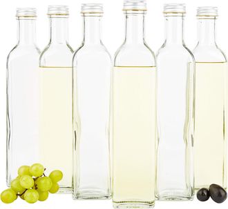 MamboCat Glasflaschen 500ml Marasca mit Schraubverschluss I 6 leere Flaschen zum Befüllen - edle Likörflaschen Schnapsflaschen I geschäumter Deckel - luftdicht