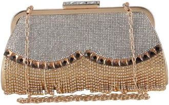 Frcolor Pochette Soir&eacute;e Femme avec Espace Fermeture S&eacute;curis&eacute;e et Design &Eacute;l&eacute;gant Sac Main Lady pour Mariage Banquet et D&icirc;ner Style Classique avec Franges Dor&eacute;e