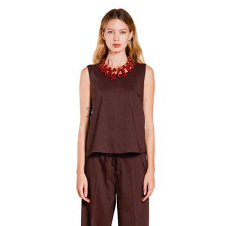 Mason's Femme, Tops, Brun, Taille: 36 FR Nhabi Sleeveless Shirt