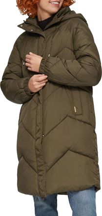 QS by s.Oliver Wattierter Mantel mit Steppung und Kapuze