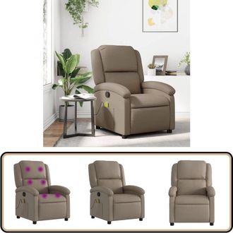 vidaXL Fauteuil de massage inclinable Cappuccino Similicuir - Fauteuil Relax - Fauteuil Massant - Chaise Inclinable - Fauteuil Ergonomique - Canapé Massage
