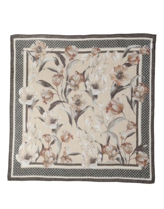 Dolce & Gabbana Floral-Print Gauze Scarf - Beige