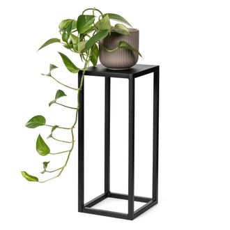 Lamofootwear Manufaktur Blumenständer Metall Schwarz 48 cm | Pflanzensäule für Innenräume - Wohnzimmer, Schlafzimmer | Blumenständer modern zur Hochzeit, Sockel fü