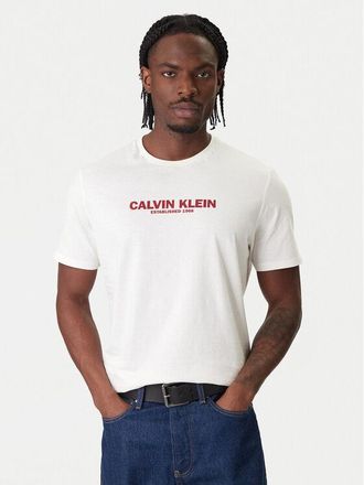 Calvin Klein T-Shirt 30s Graphic LV04RE820G Wei&szlig; Regular Fit