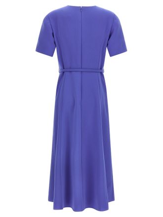 Carolina Herrera Draped Stretch Cr&ecirc;pe Midi Dress - Blue