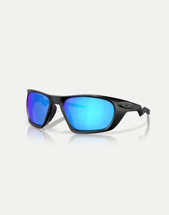 Oakley Lateralis - Rechteckige Sonnenbrille in Mattschwarz mit blau verspiegelten Gl&auml;sern