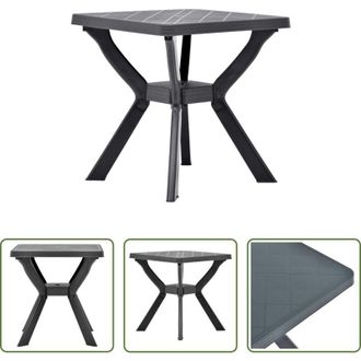 vidaXL vidaXL Terrassenstuhl - Bistrotisch Anthrazit 70x70x72 cm Kunststoff