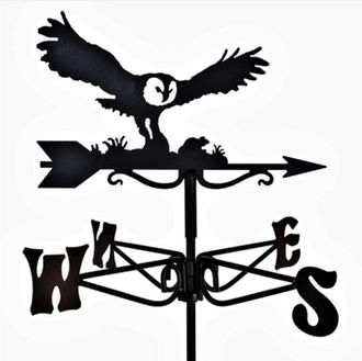 Generic Wetterfahne Aus Schwarzem Metall, Windrichtungsanzeiger f&uuml;R Schuppen, Garten, Terrasse, Dekoration, Windrichtungsanzeiger f&uuml;R Den Au&szlig;Enbereich(A23)