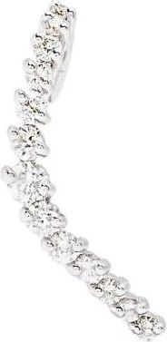 Yvonne L&eacute;on 18kt Vague Wei&szlig;goldohrring mit Diamanten - Silber