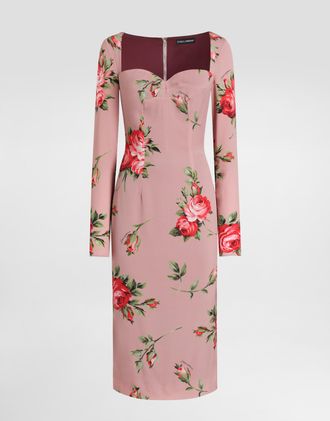 Dolce & Gabbana Rose Bouquet-print Sheath Dress - Frau Kleider Multicolor 50