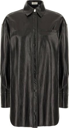 Sportmax Femme, Blouses et Chemises, Noir, Taille: 36 FR Borel Oversized Nappa Shirt