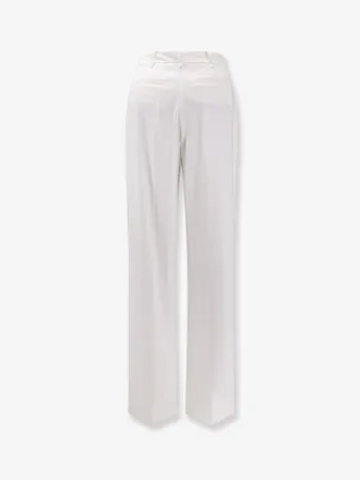 Elisabetta Franchi Womens Essentials Stretch Trousers White Polyester