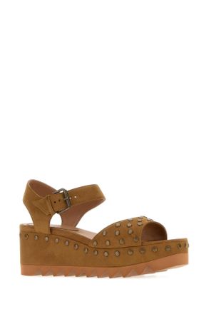 Stella McCartney Womens Biscuit Alter Suede Elyse Sandals Brandy Sandali